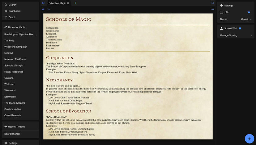 FeyNote - Free TTRPG & D&D Note-Taking App